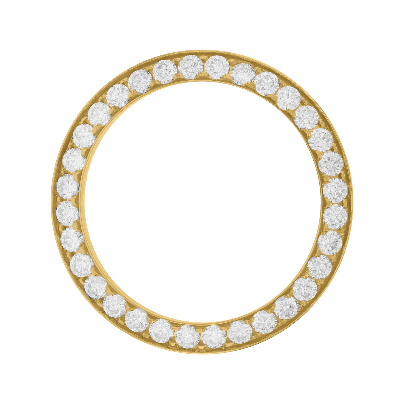 26mm Pave Two Prong Custom 1.5ct Custom Diamond Bezel 18K Yellow Gold ...