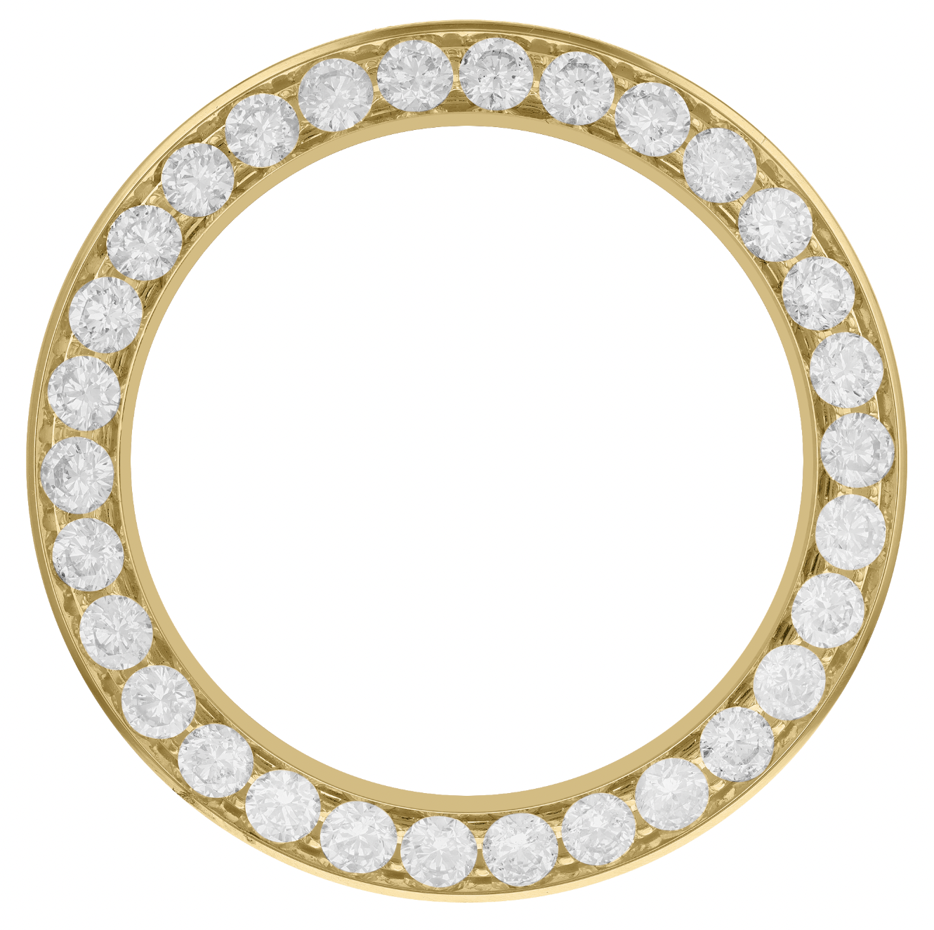 41mm Pave Two Prong 6.00ct Custom Diamond Bezel 18K Yellow Gold ...