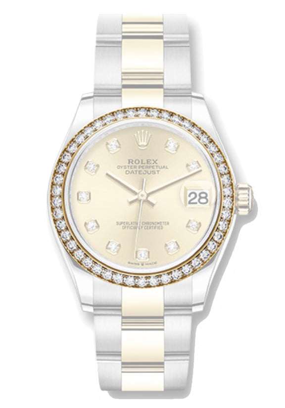 31mm Pave Four Prong 1.00ct Custom Diamond Bezel 18K Yellow Gold with ...