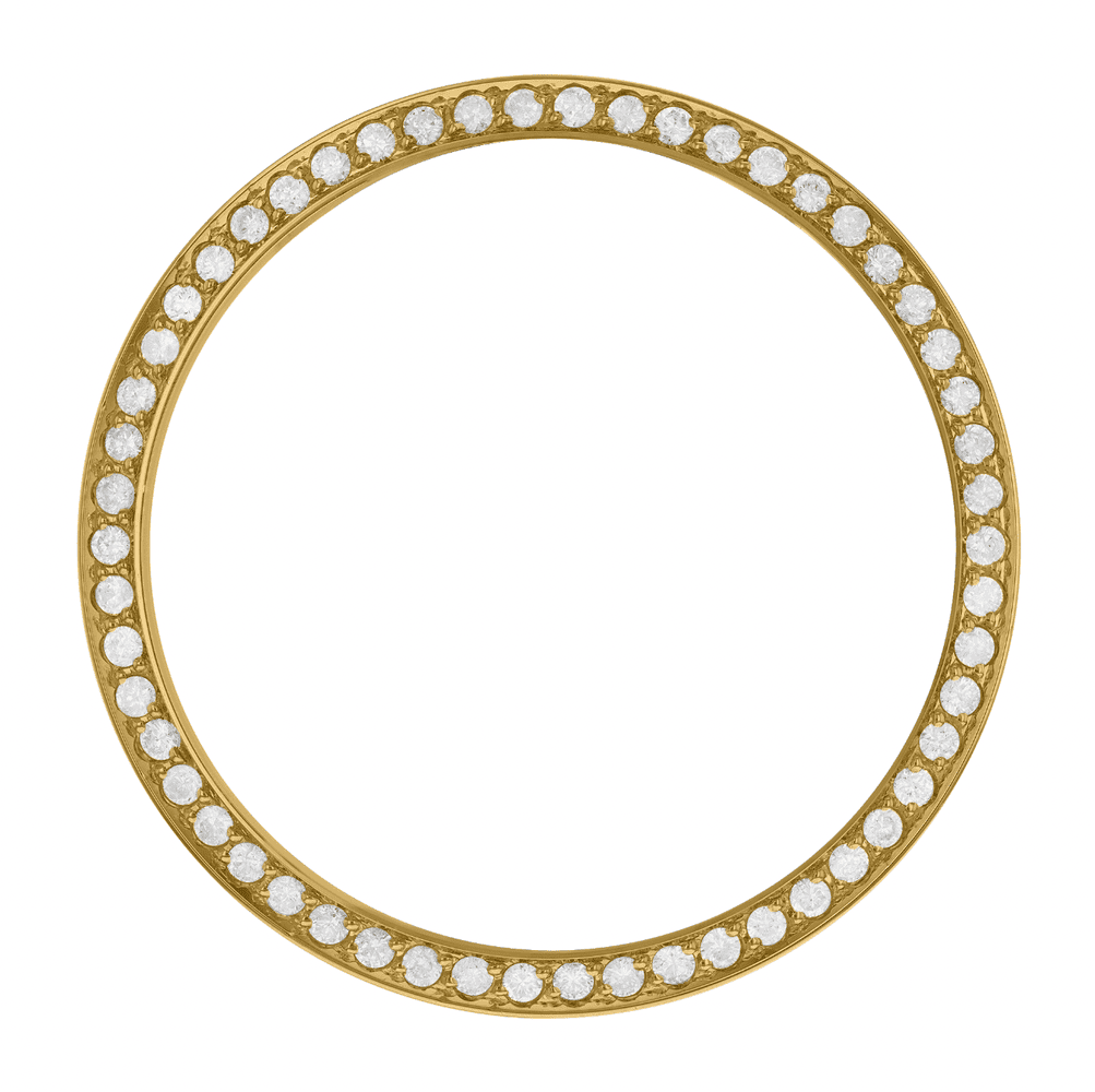 34mm Custom 1.1ct Diamond Bezel 18K Yellow Gold – Bezels for Watches