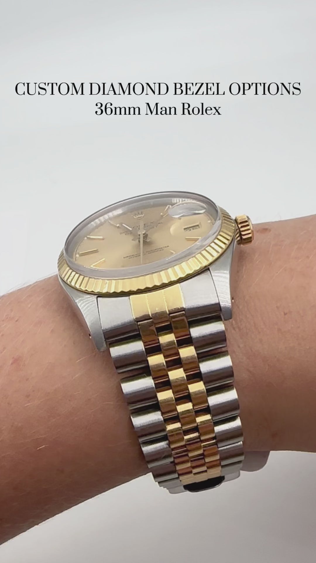 36mm Pave Four Prong 1.30ct Custom Diamond Bezel 18K Yellow Gold ...